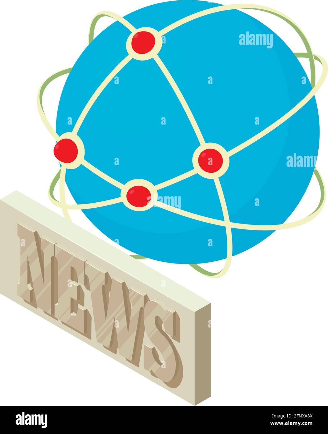 International news icon. Isometric illustration of international news ...