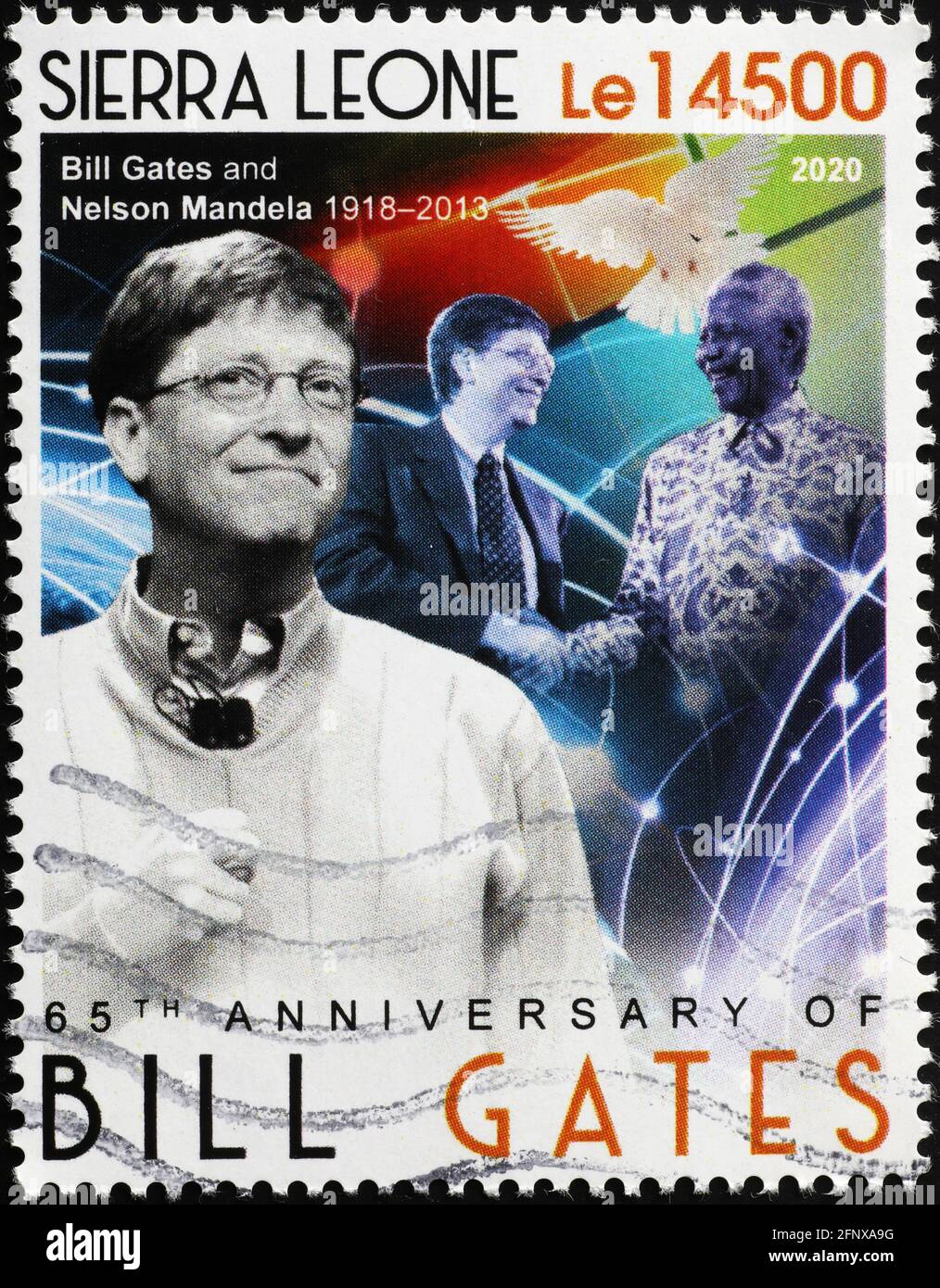 Bill Gates and Nelson Mandela on postage stamp Stock Photo - Alamy