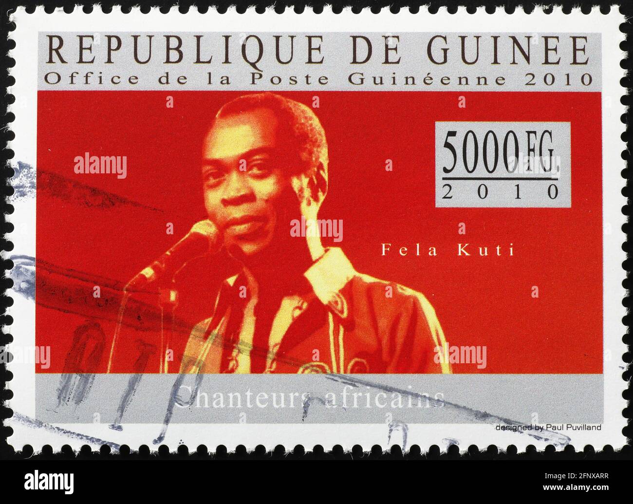 Fela Kuti portrait on stamp of Guinea Stock Photo - Alamy