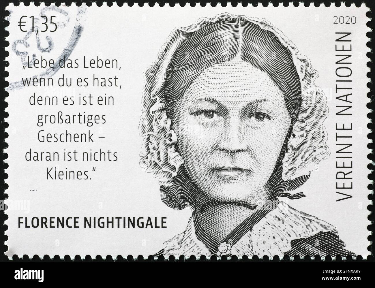 Florence Nightingale on postage stamp of United Nations Stock Photo - Alamy