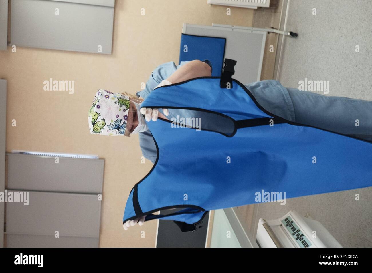 The work of a radiologist in the X-ray room for diagnostics Stock Photo ...