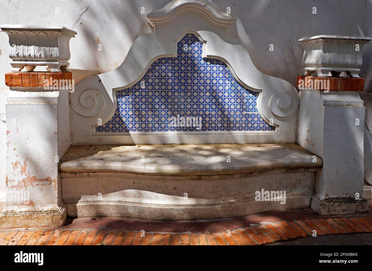 Ancient colonial bench with tiles, Rio, Brazil Stock Photo - Alamy