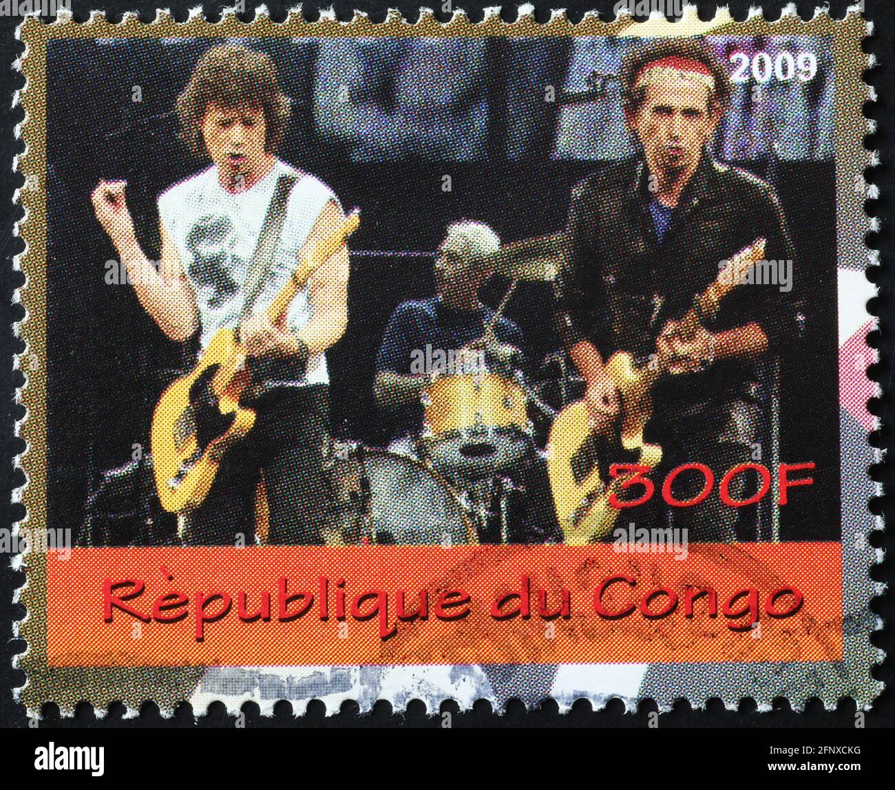 Rolling Stones in concert on african postage stamp Stock Photo - Alamy