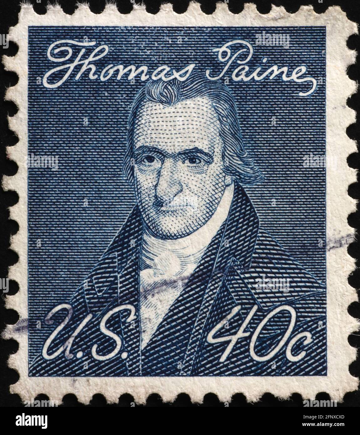 Thomas Paine on old american stamp Stock Photo - Alamy