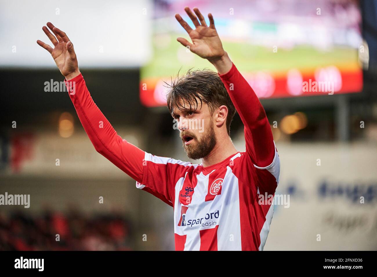 Aalborg, Denmark. 19th May, 2021. Lucas Andersen (10) of AAB seen ...