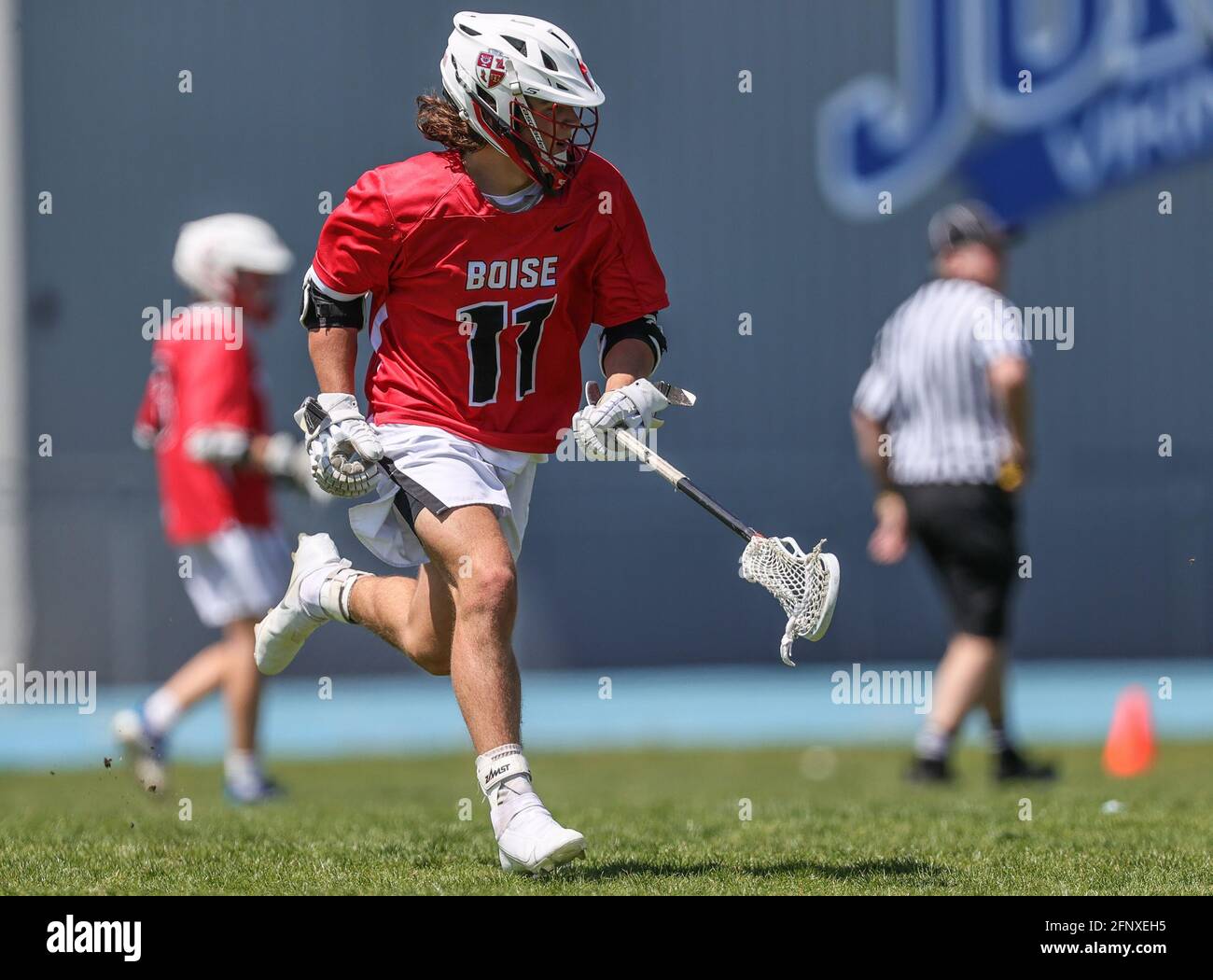 High School lacrosse action with Boise vs Coeur d'Alene High School in Coeur d'Alene, Idaho ...
