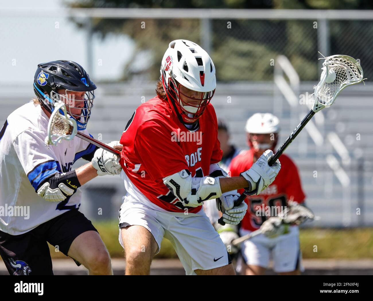 High School lacrosse action with Boise vs Coeur d'Alene High School in Coeur d'Alene, Idaho ...