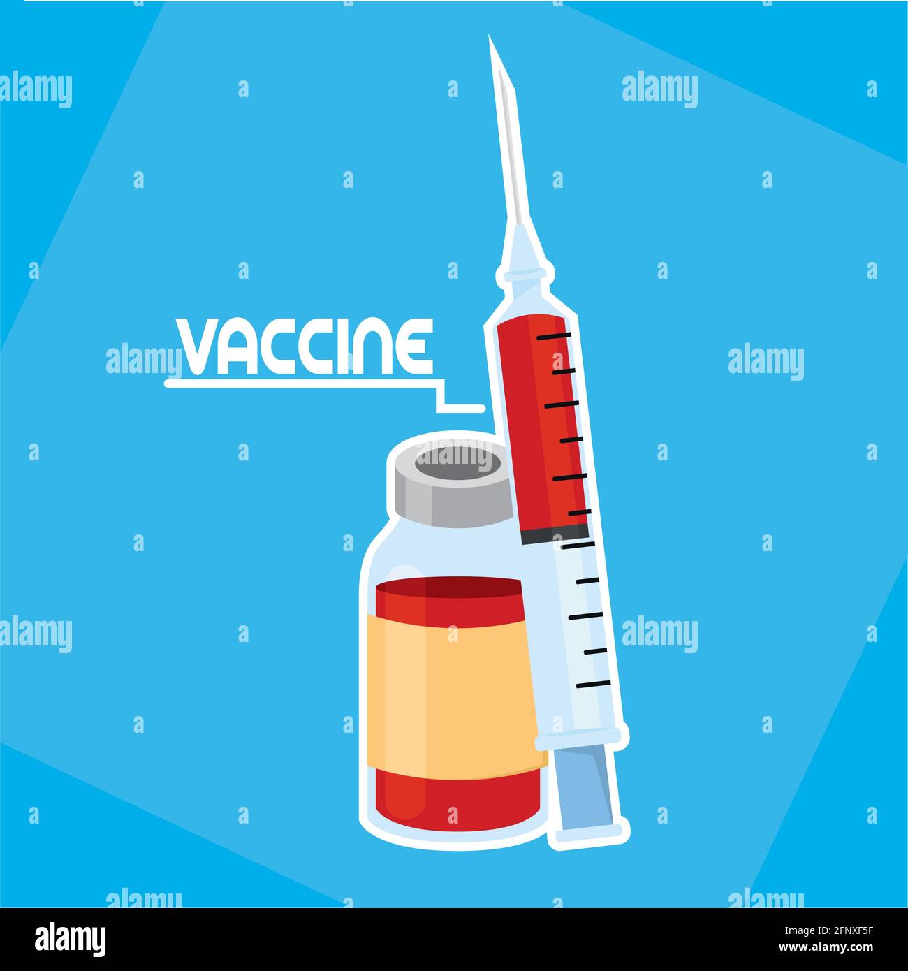 Vial and syringe Vaccination poster Vector illustration Stock Vector ...