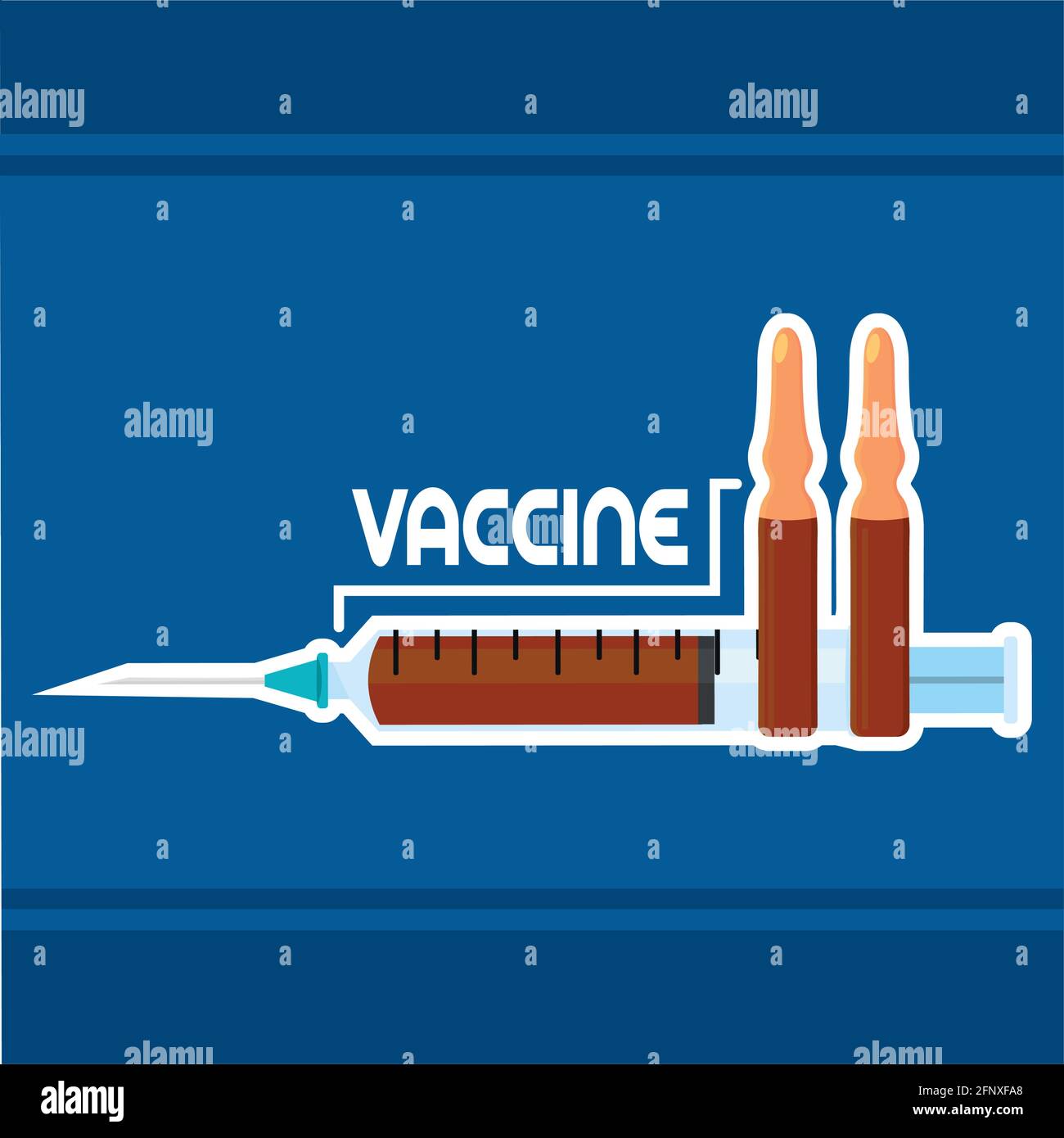 Vial and syringe Vaccination poster Vector illustration Stock Vector ...
