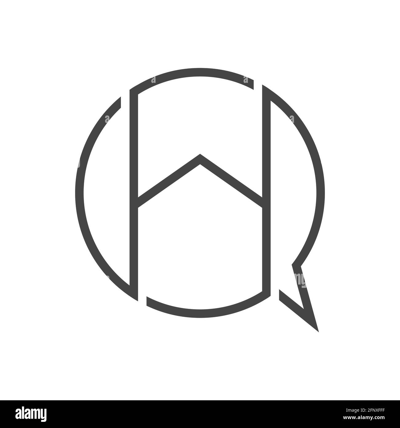 QH, HQ, Q AND H Abstract initial monogram letter alphabet logo design ...