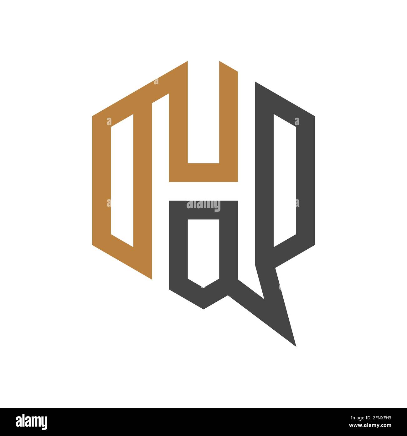 QH, HQ, Q AND H Abstract initial monogram letter alphabet logo design ...
