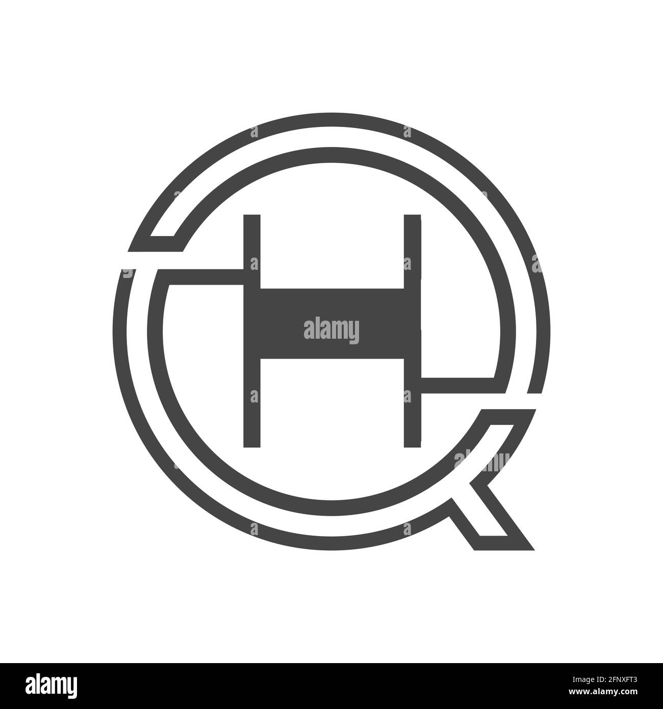 QH, HQ, Q AND H Abstract initial monogram letter alphabet logo design ...