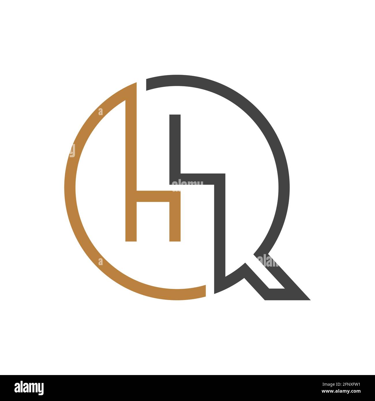 QH, HQ, Q AND H Abstract initial monogram letter alphabet logo design ...