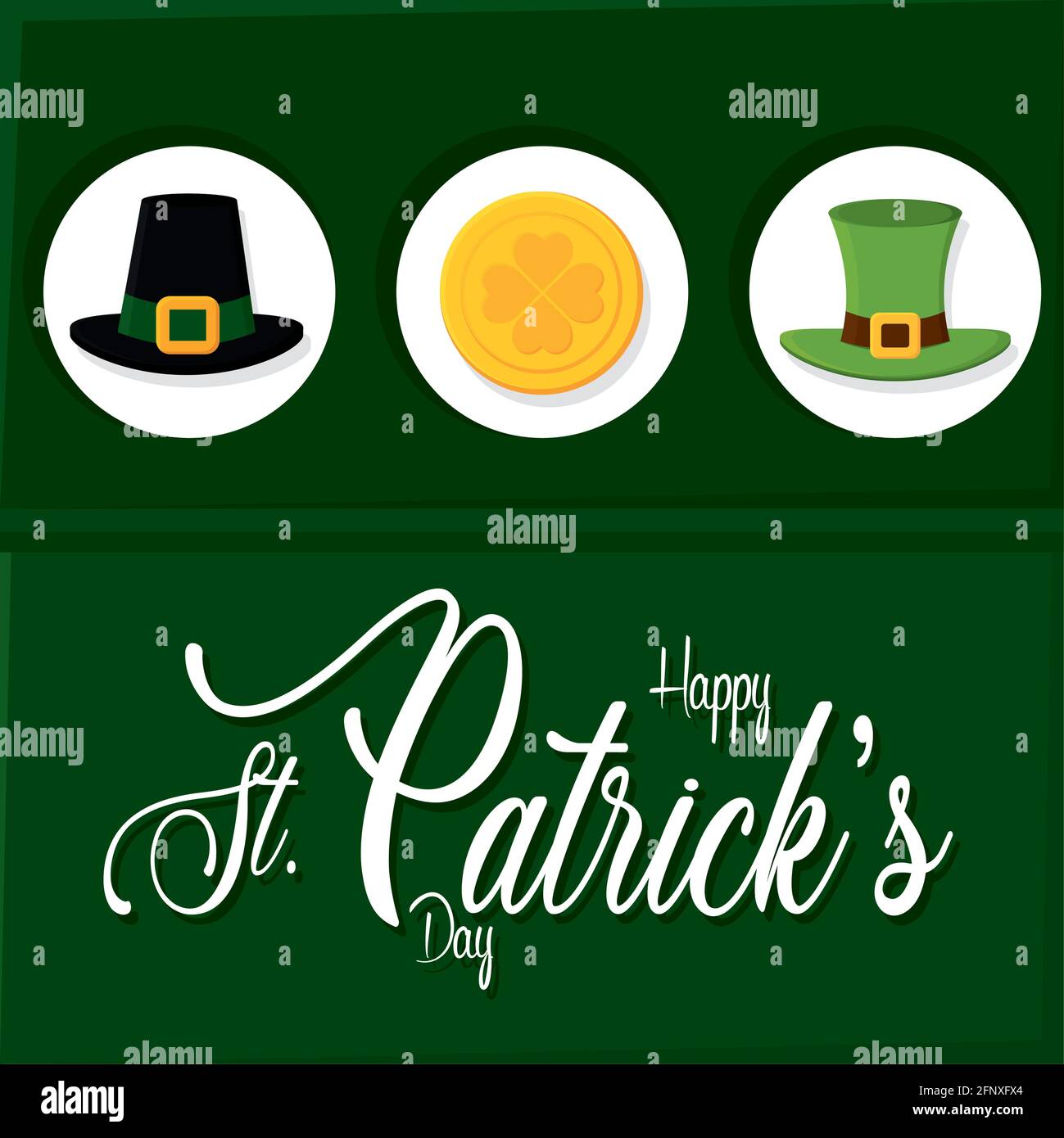 Irish hats and golden clover Saint patricks day Vector Stock Vector ...