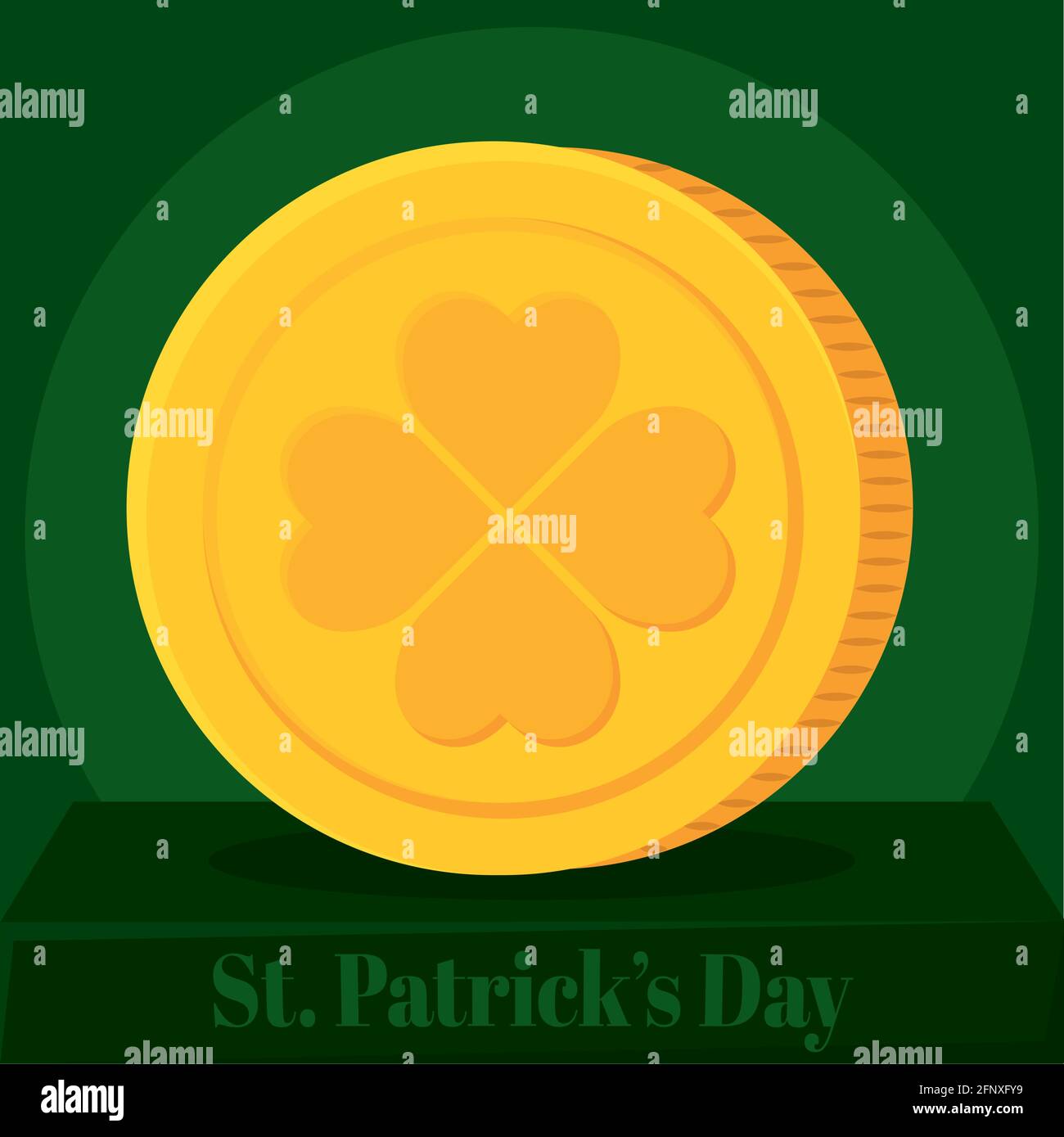 Saint patricks day Golden coin Vector illustration Stock Vector Image ...