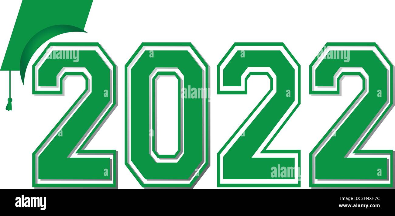Class of 2022 Green Logo with Graduation Cap Stock Photo - Alamy