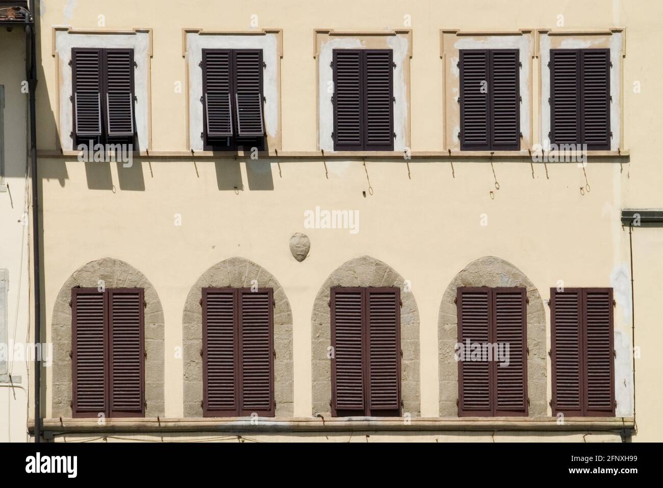 facade with closed shutters , Italy, Florence Stock Photo - Alamy