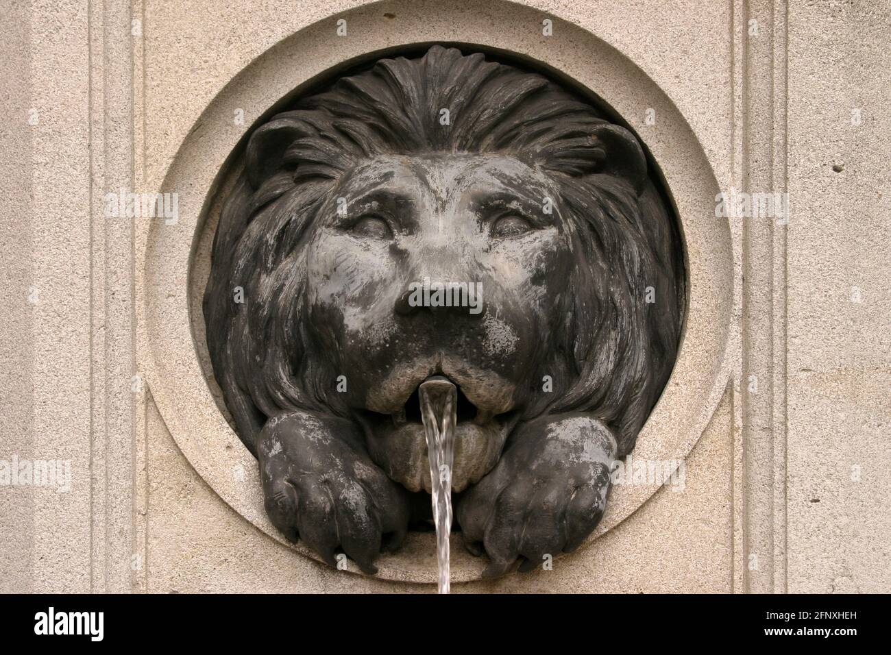 lionhead fountain, Austria Stock Photo - Alamy