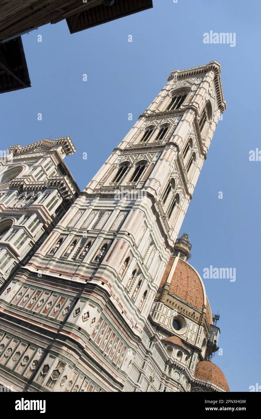 Campanile di Giotto, bell tower of the Florence Cathedral, Italy ...