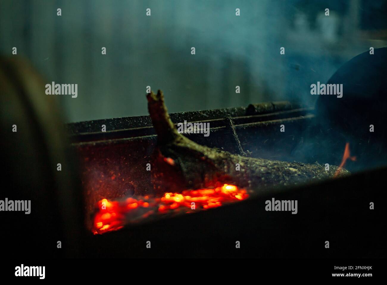 Closeup shot of wood burning in flames Stock Photo - Alamy