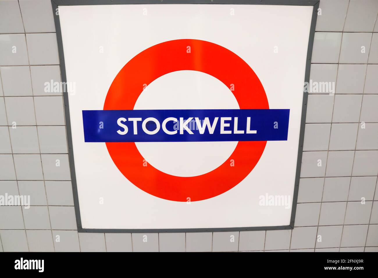 Station sign of the London underground tube in a close up view Stock ...