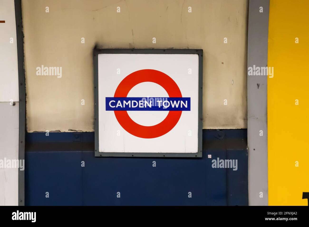 Station sign of the London underground tube in a close up view Stock ...