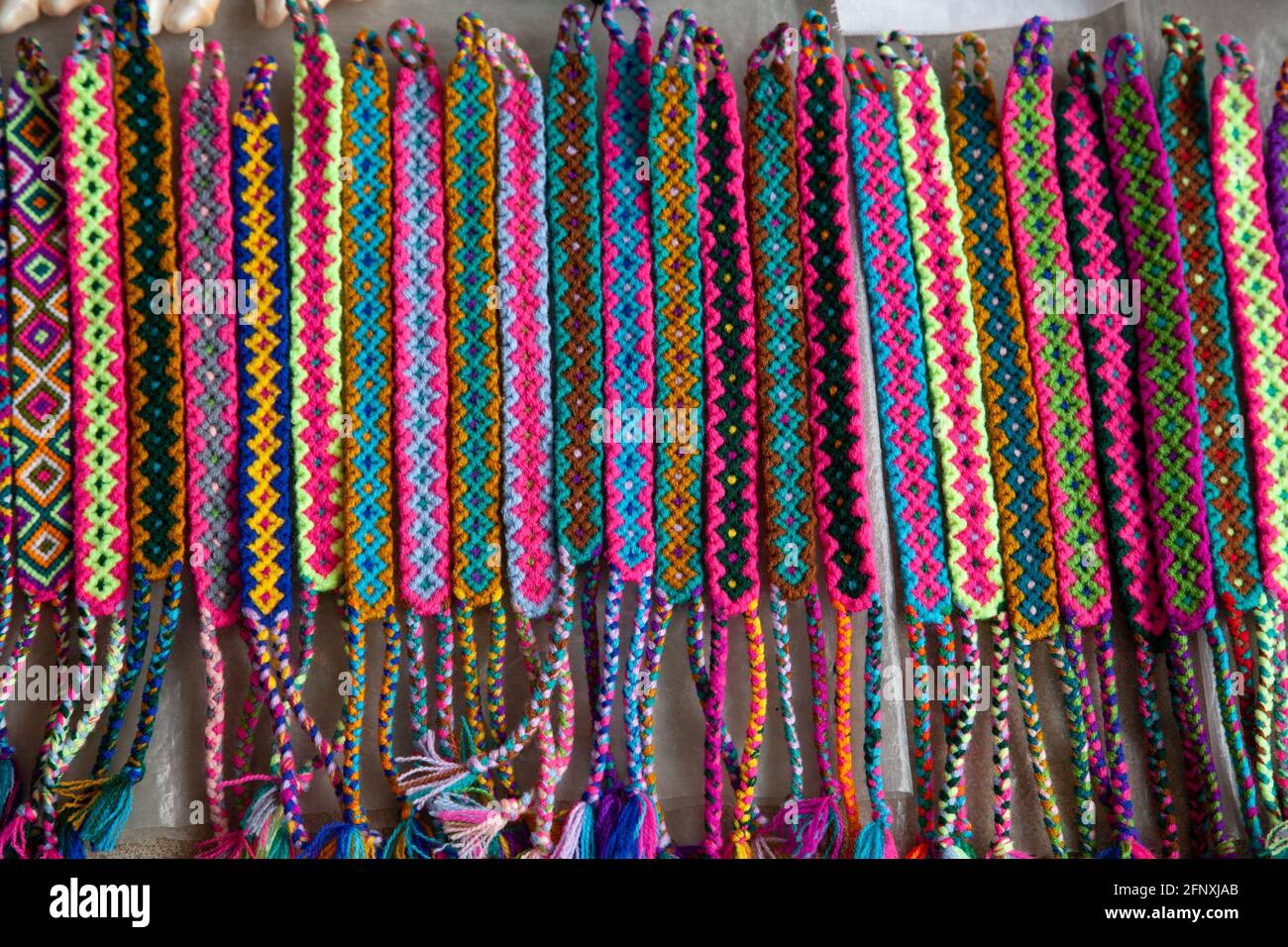 Woven bracelets for sale at the Lubaantum Archaeological Reserve near ...