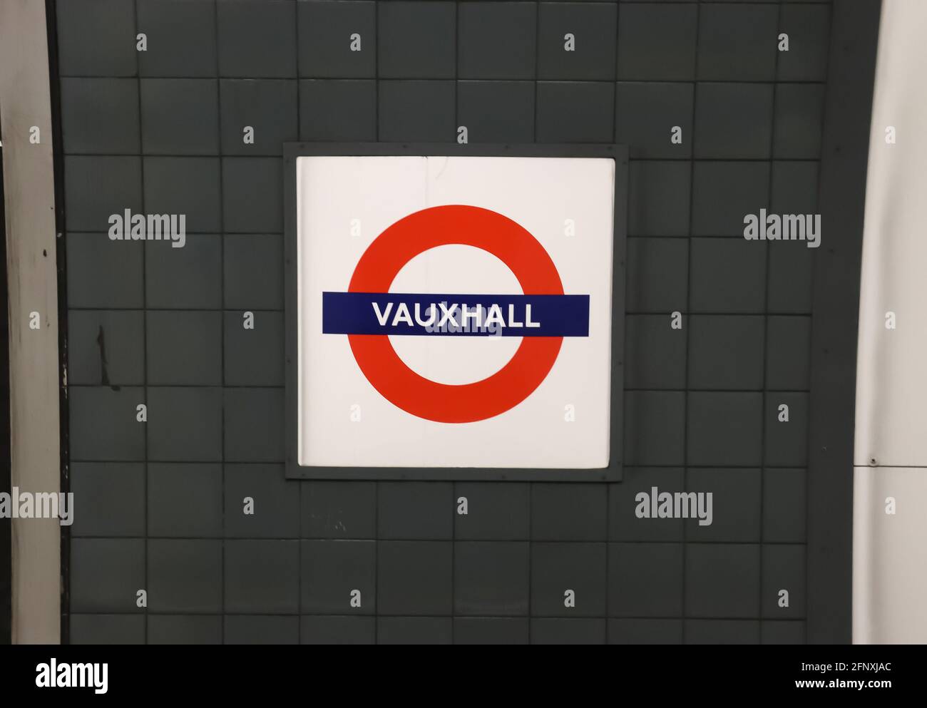 Station sign of the London underground tube in a close up view Stock ...
