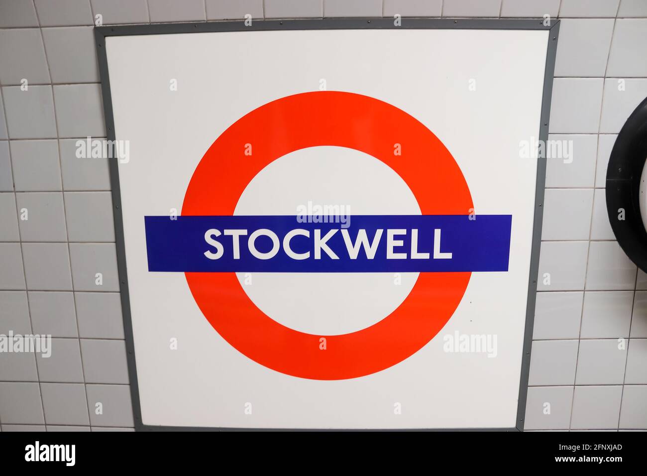 Station sign of the London underground tube in a close up view Stock ...