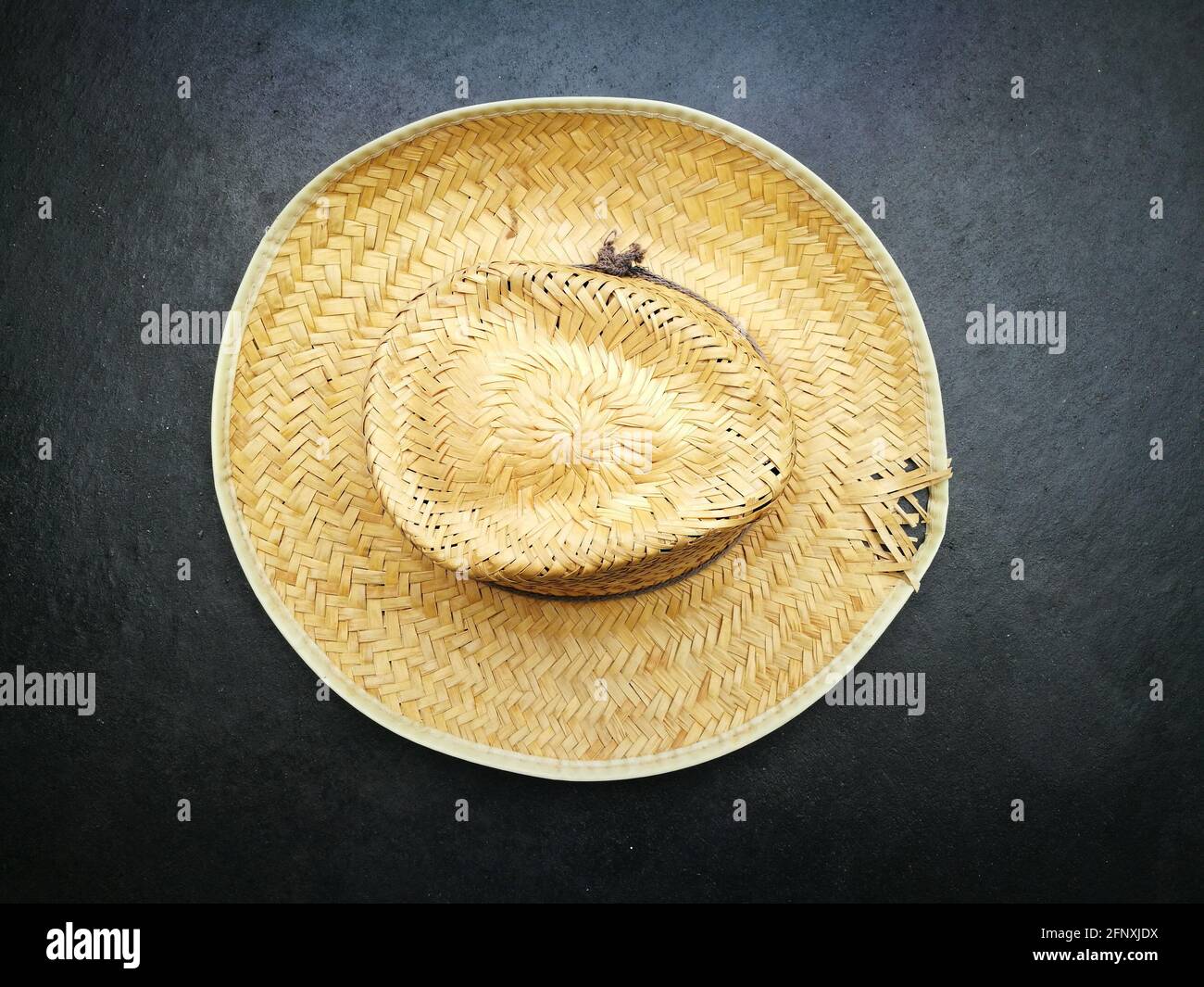 Top view of a farmers straw hat Stock Photo - Alamy
