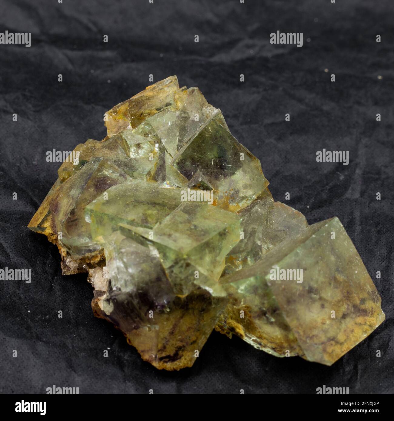 fluorite mineral sample on black background Stock Photo - Alamy
