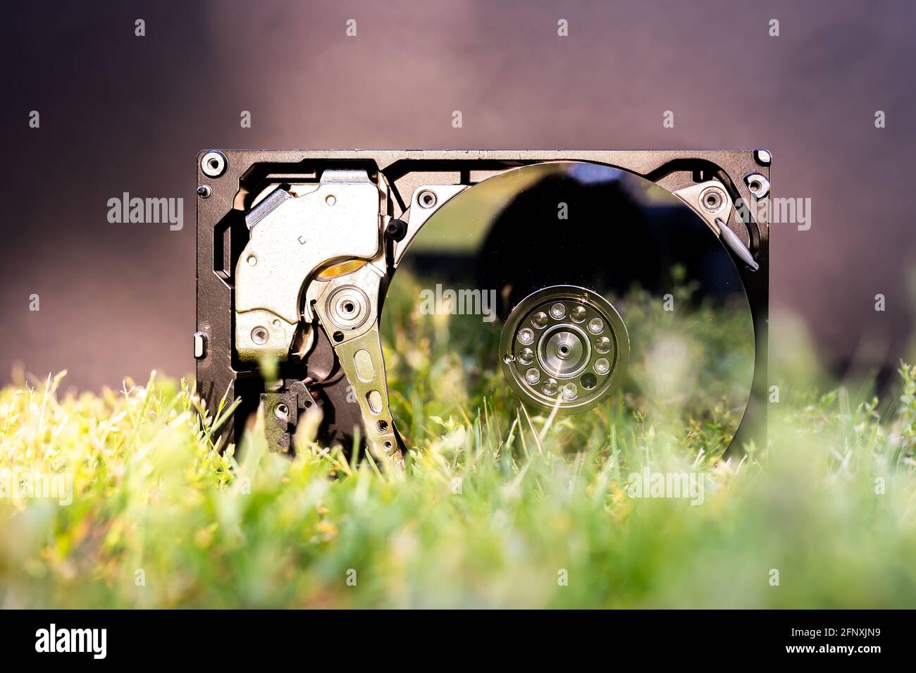 Closeup view opened hard disk hi-res stock photography and images - Alamy