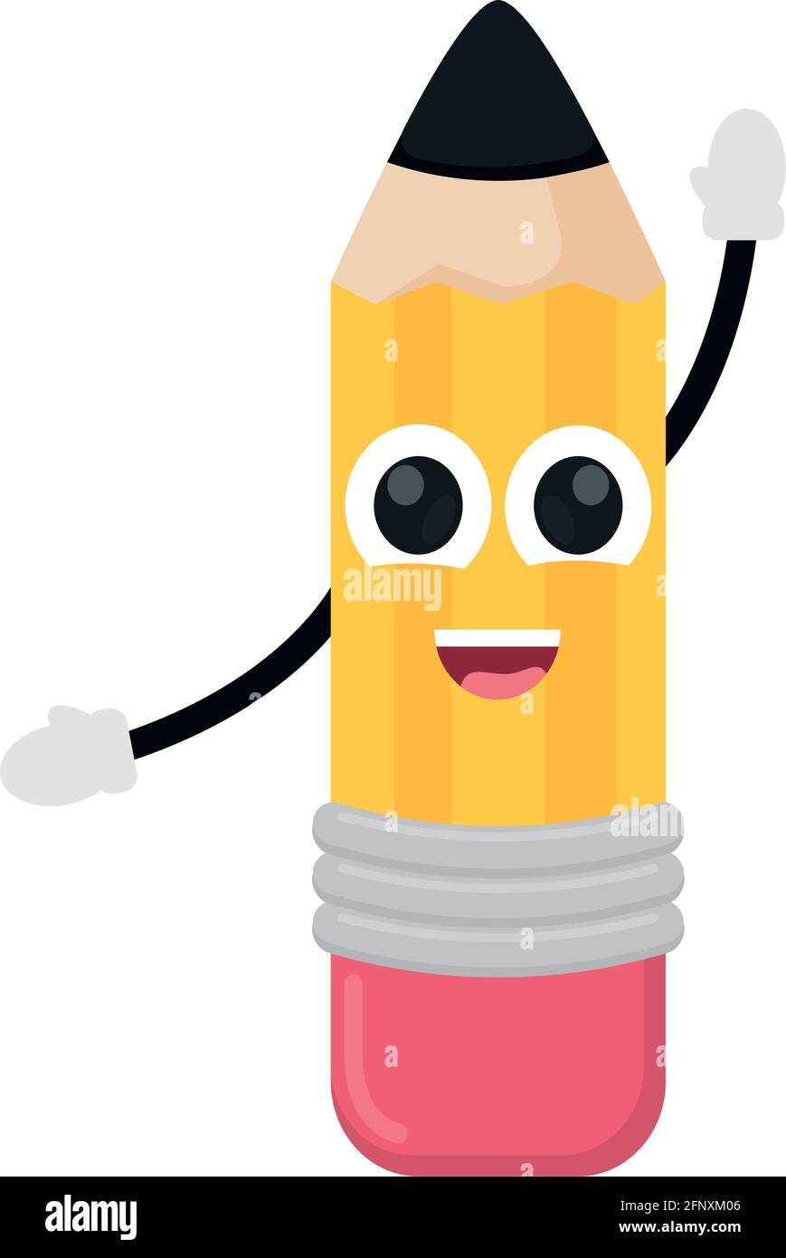 Isolated happy pencil cartoon Back to school Vector illustration Stock ...