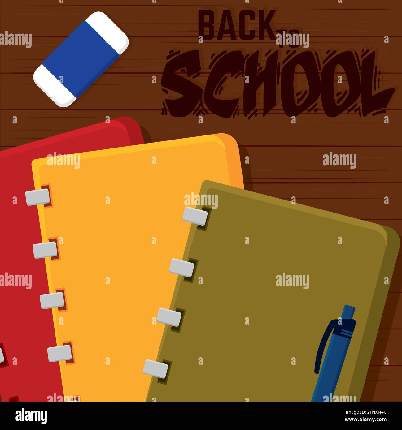 Notebooks in a back to school poster Vector illustration Stock Vector ...