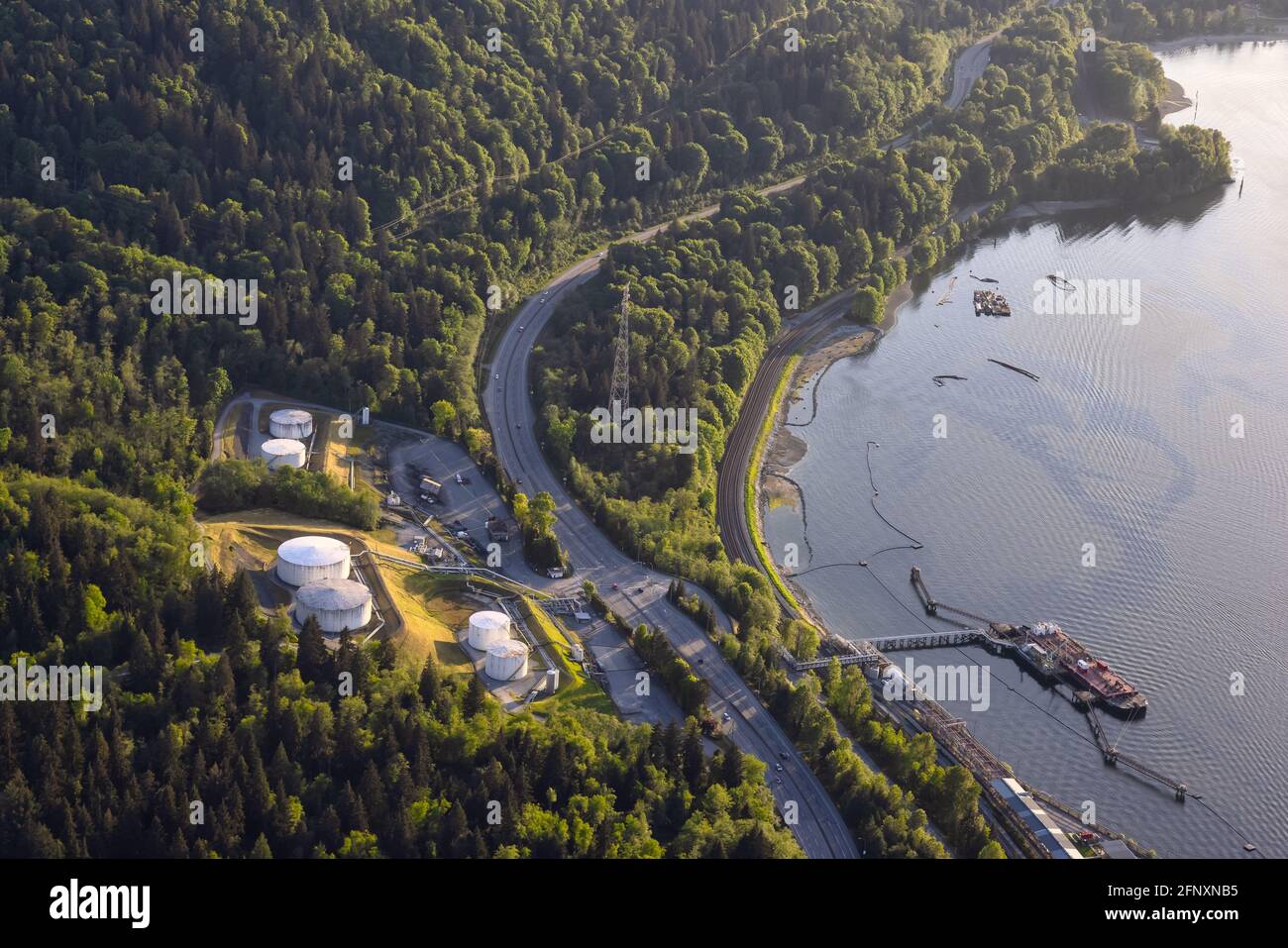 Aerial view of Oil Refinery Industrial Site in a modern city Stock ...