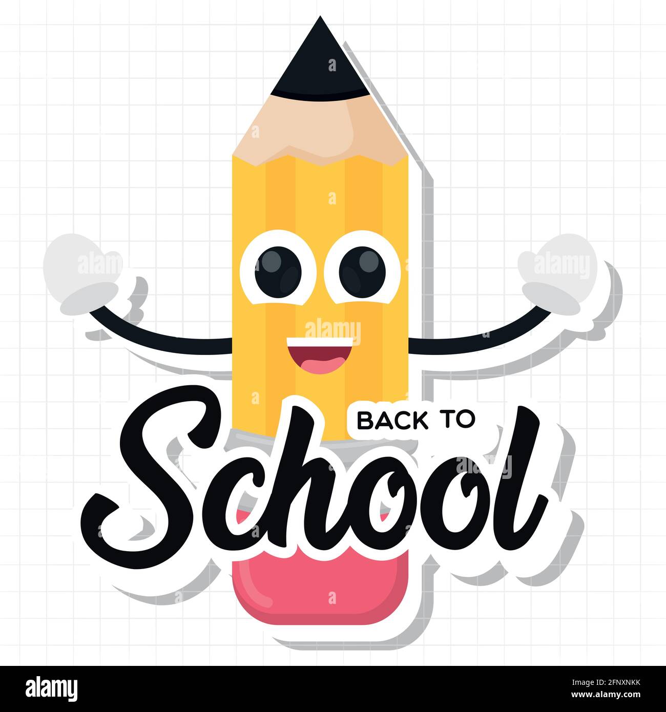Happy pencil cartoon Back to school Vector illustration Stock Vector ...