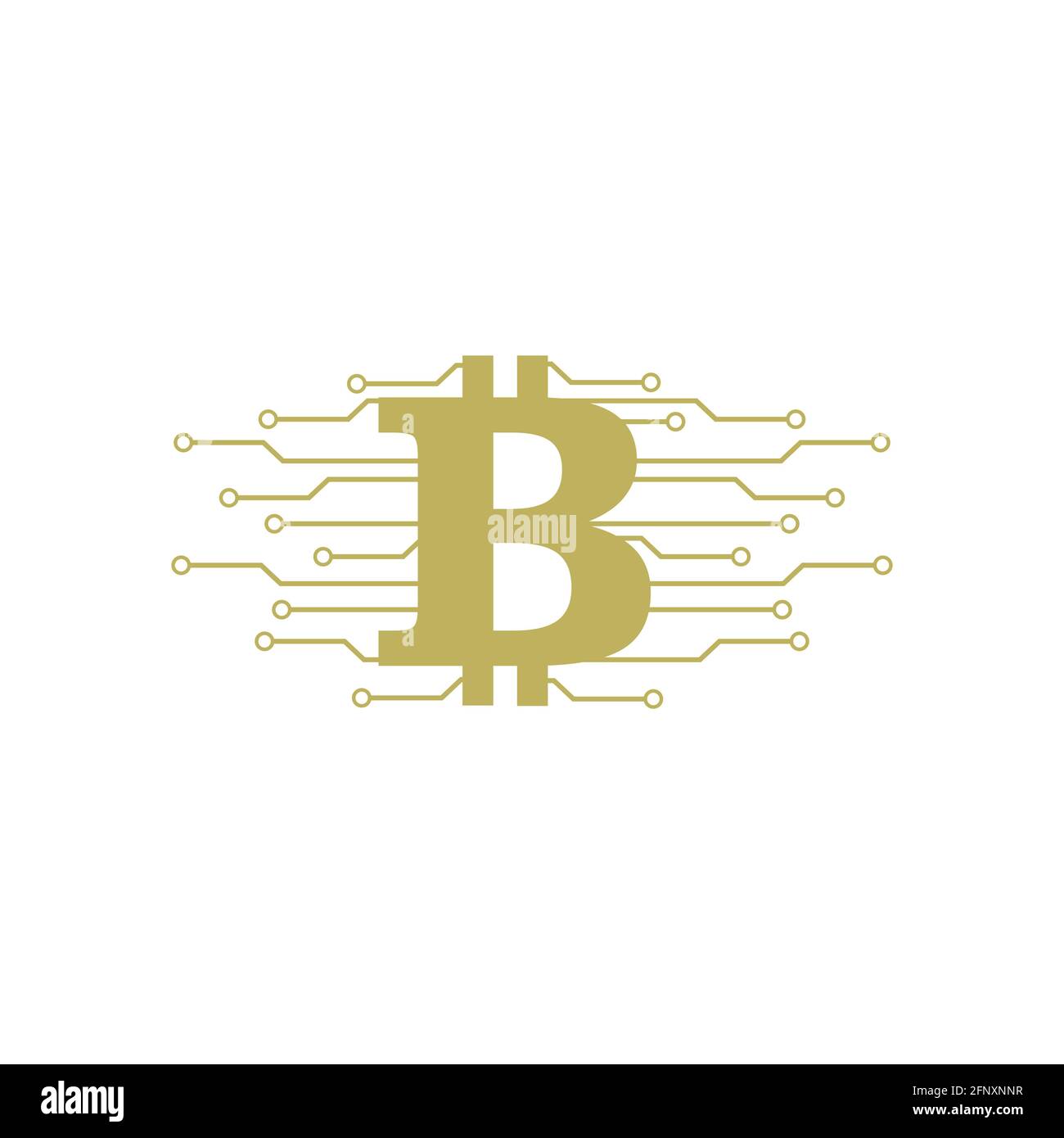 Vector illustration Bitcoin crypto currency logo design Stock Vector ...