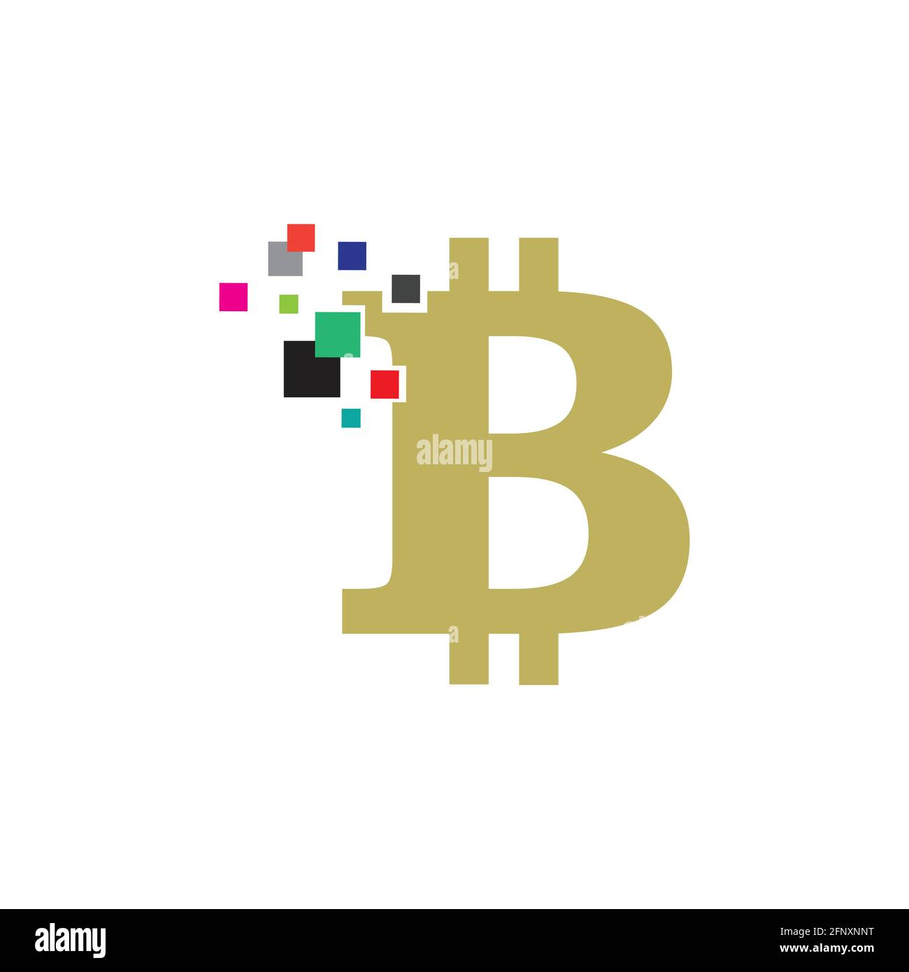 Vector illustration Bitcoin crypto currency logo design Stock Vector ...