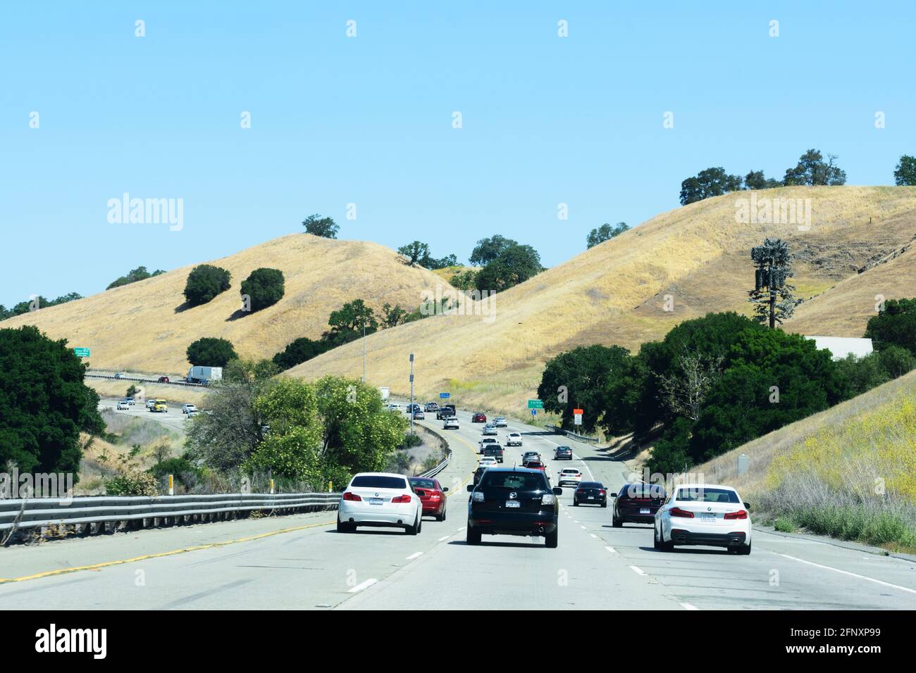 Light traffic on northbound direction of Interstate highway 680 ...
