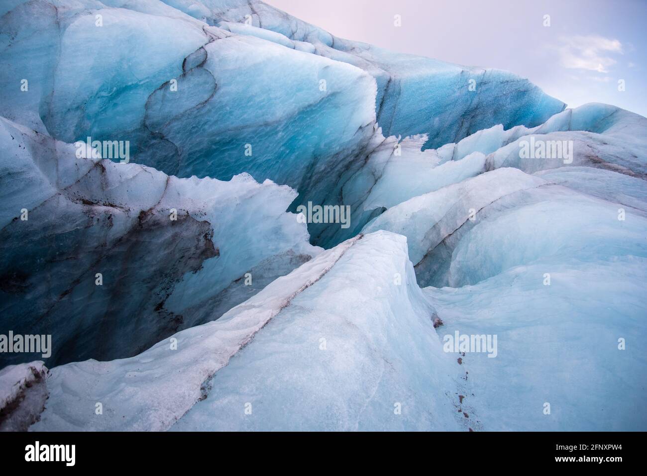 Detail Icelandic glacier image bright blue glacier abstract closeup ...