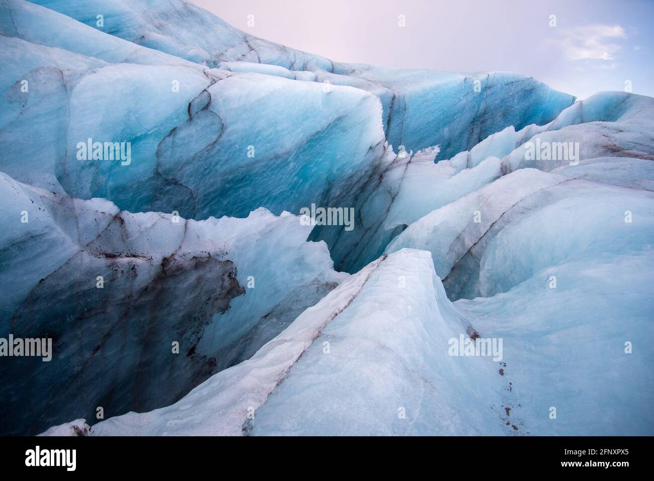Detail Icelandic glacier image bright blue glacier abstract closeup ...