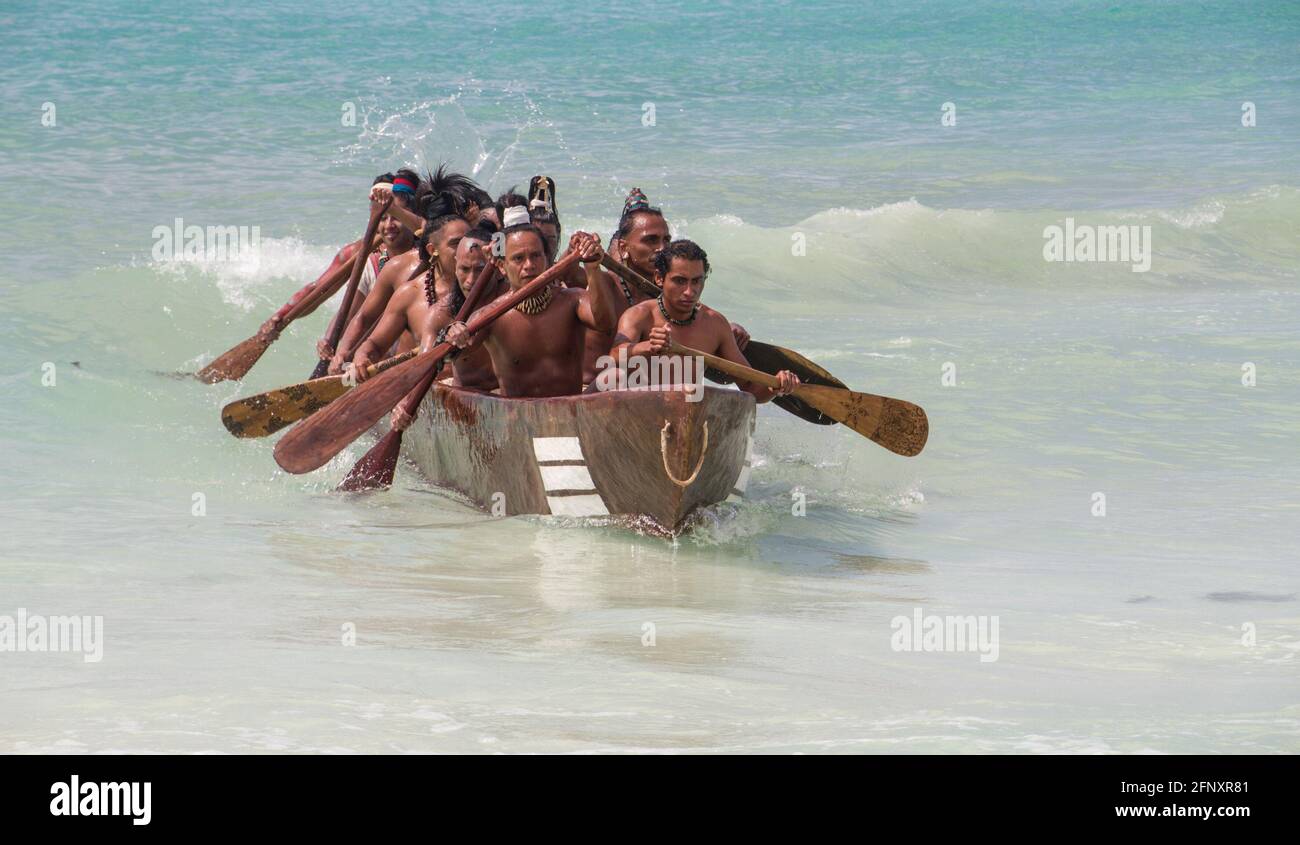 The Mayan sacred crossing is a celebration between Xcaret, ancient Pole ...