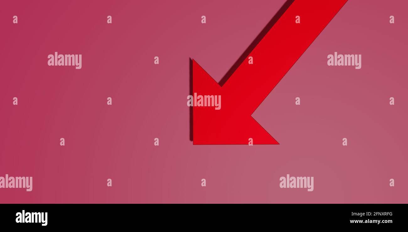 arrow pointing down . Stock market correction symbol . Price collapse ...