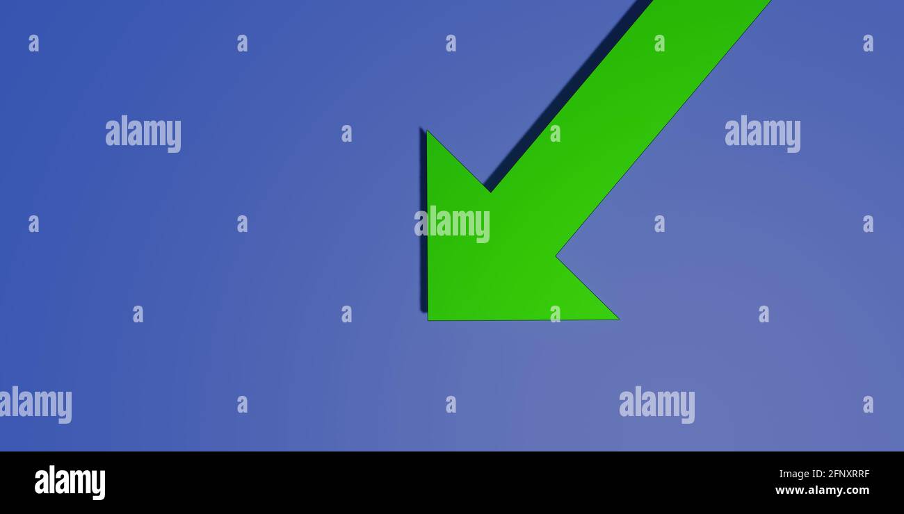 arrow pointing down . Stock market correction symbol . Price collapse ...