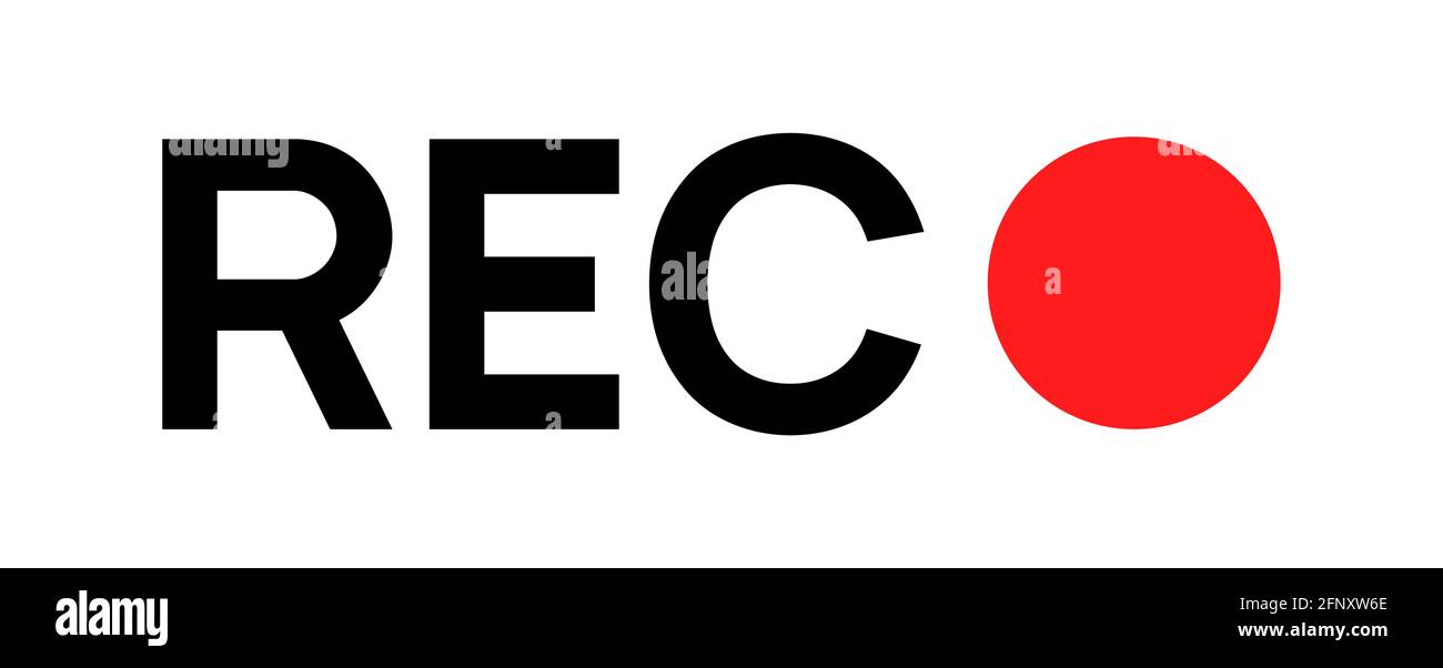 Recording sign icon. Red logo camera video recording symbol, rec icon ...