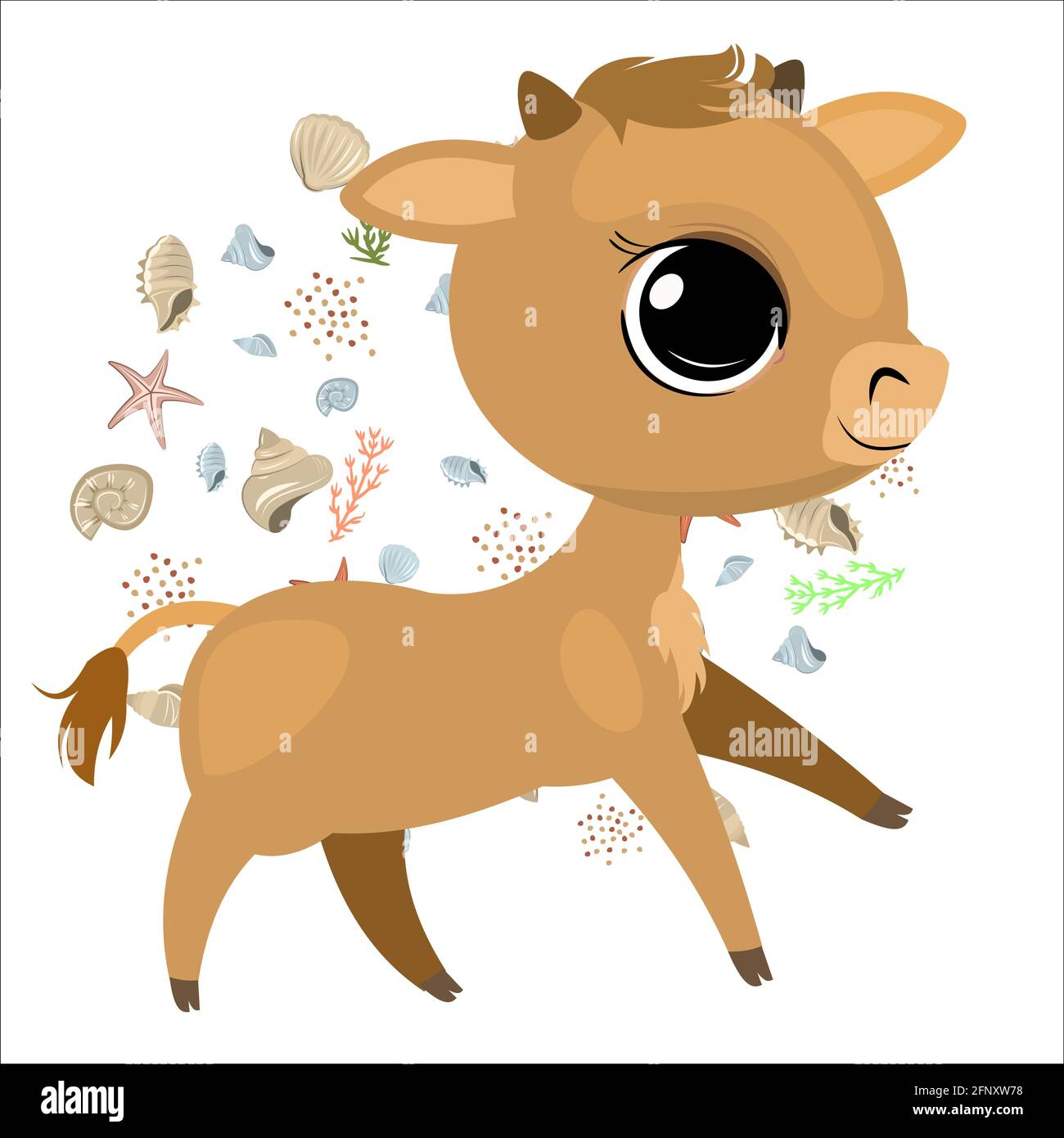 Little calf calf. Cow or bull. Isolated object on a white background ...