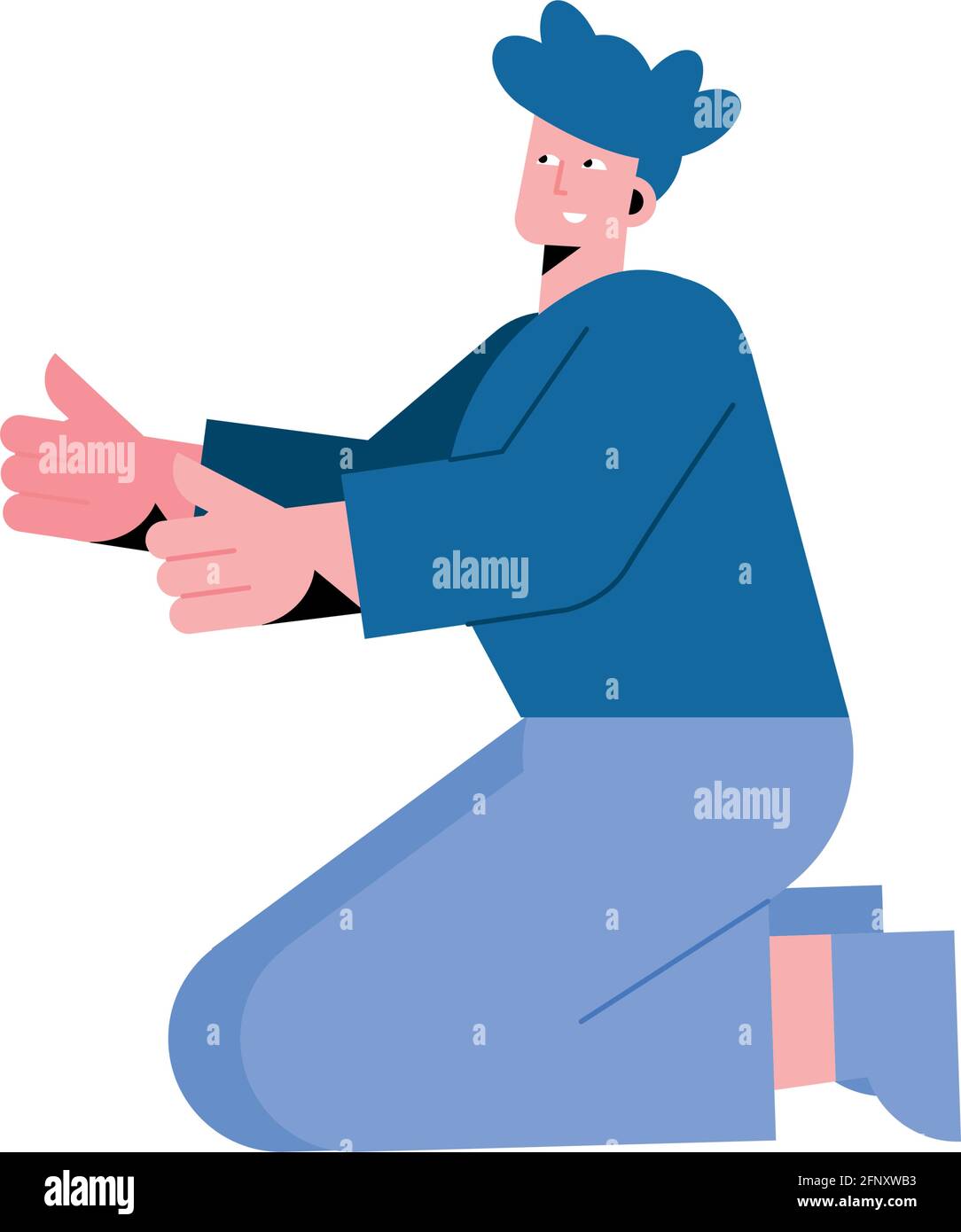 young man on knees character Stock Vector Image & Art - Alamy