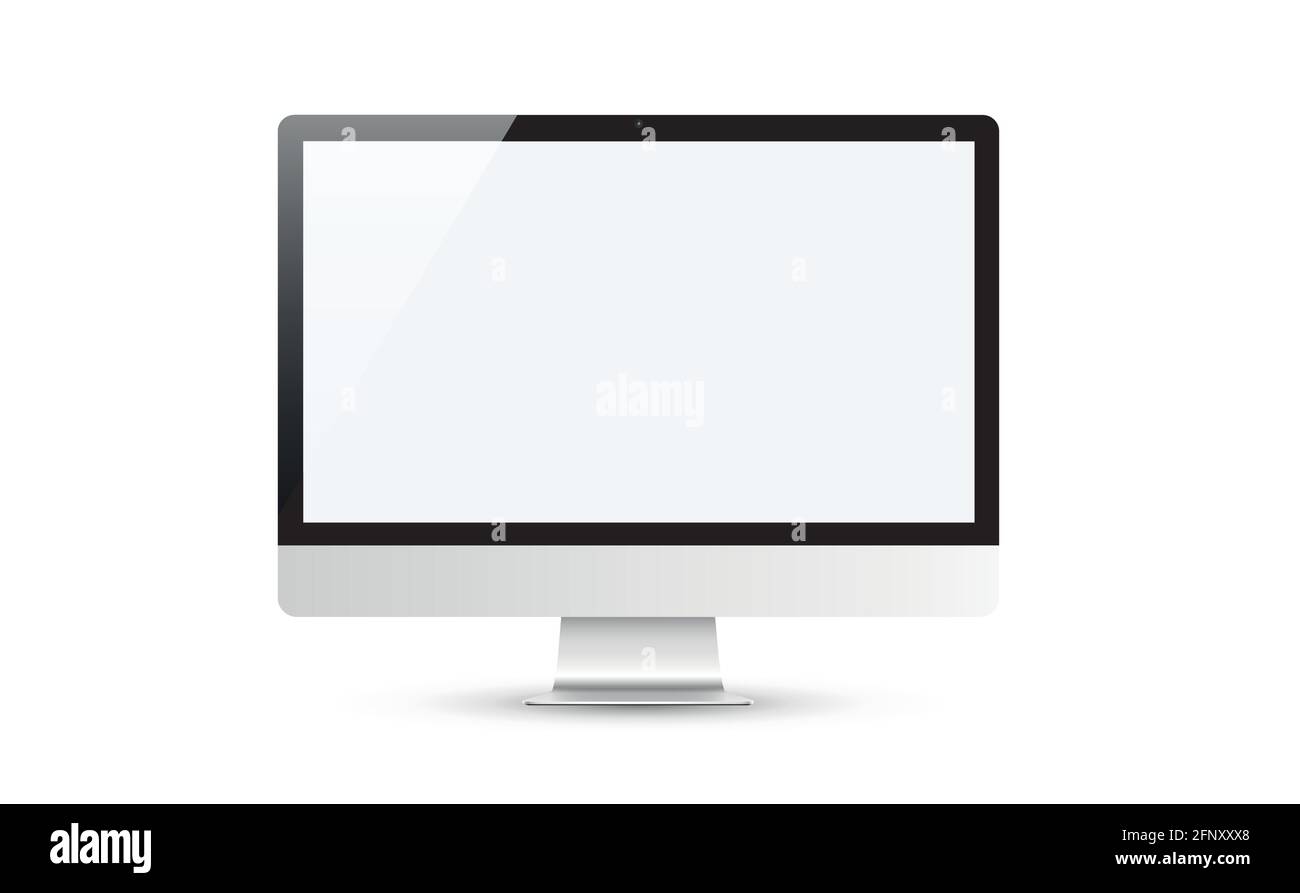 Realistic Modern Monitor Design. Vector Illustration. Mock Up Isolated ...