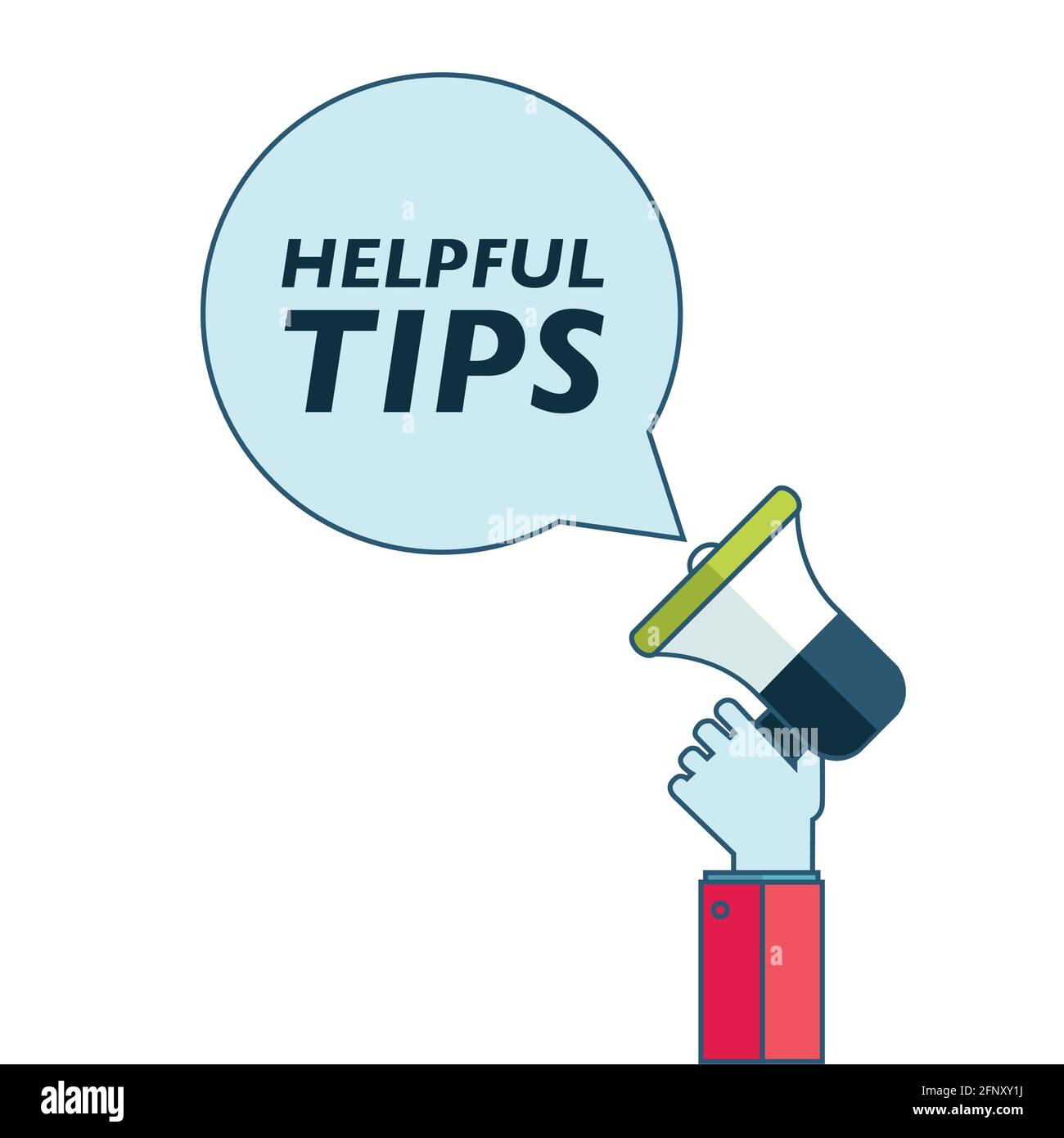 Hand holding megaphone - Helpful tips. Vector eps Stock Vector Image ...