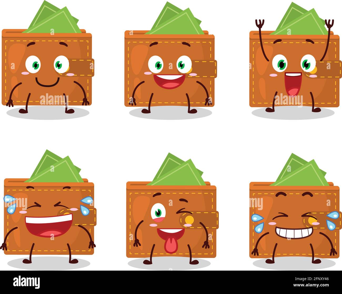 Cartoon character of wallet with smile expression. Vector illustration ...